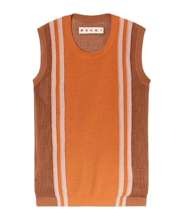 Marni Striped Openwork Crochet Vest