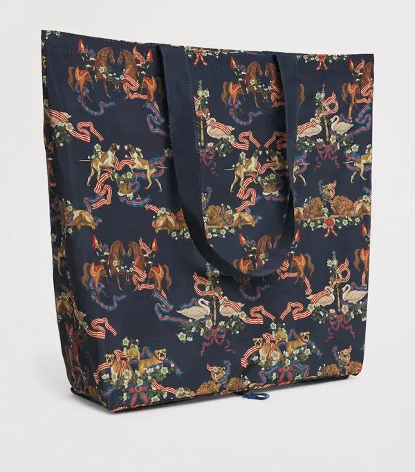 Harrods Great British Pocket Shopper Bag - Navy