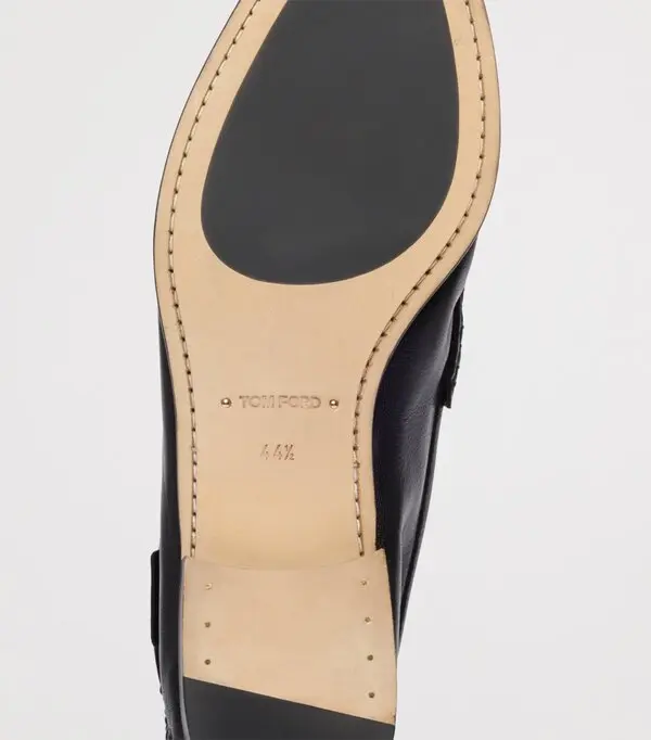 TOM FORD Goatskin T Penny Loafers - Black