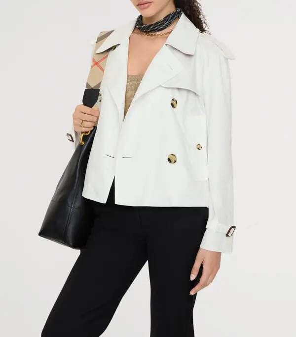 Burberry Cropped Mayfair Trench Jacket