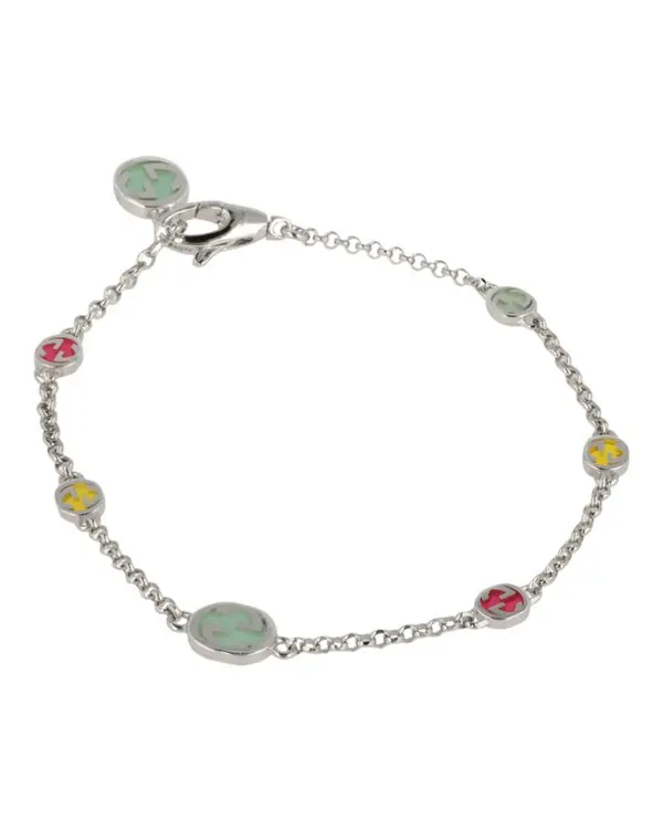 Gucci Sterling Enamel Interlocking G Bracelet