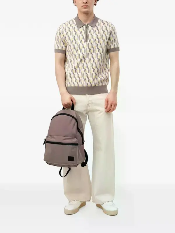 Hugo Geometric-pattern Quarter-zip Polo