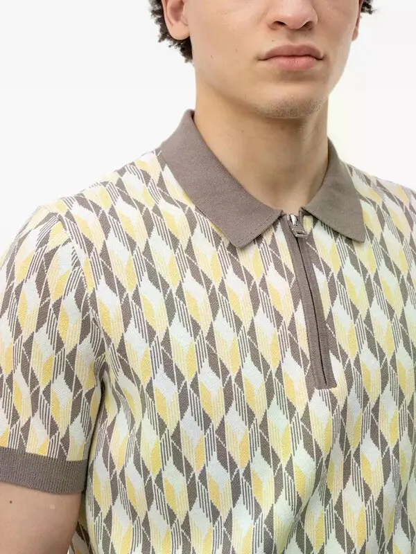 Hugo Geometric-pattern Quarter-zip Polo