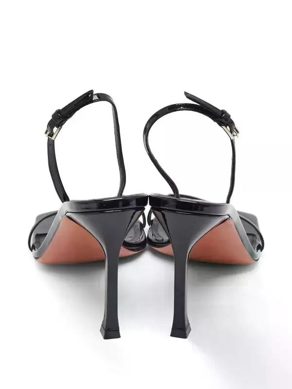Amina Muaddi Maya Ankle Strap Sandals - Black
