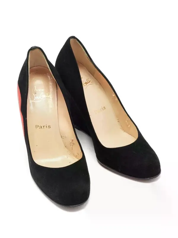 CHRISTIAN LOUBOUTIN Suede Wedge Pumps