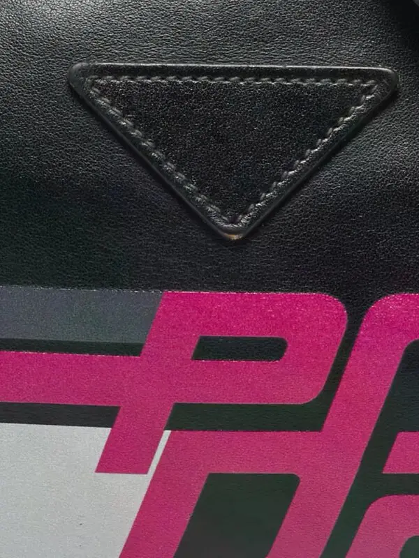 Prada Leather Crossbody Bag With Triangle Logo