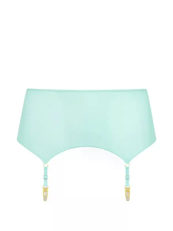MAISON CLOSE Double Sens Sheer Suspender Belt - Blue