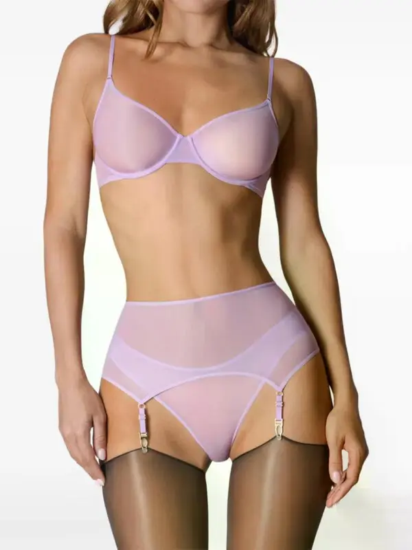 MAISON CLOSE Double Sens Sheer Suspender Belt