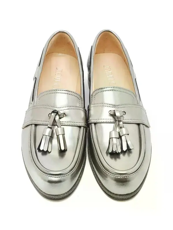 JIMMY CHOO Leather Tassel Loafers