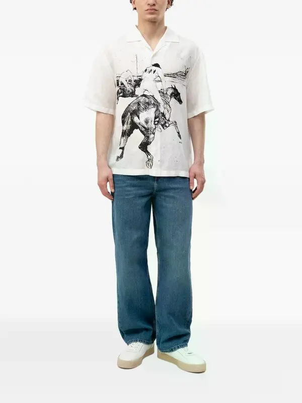 Hugo Graphic-print Camp-collar Shirt