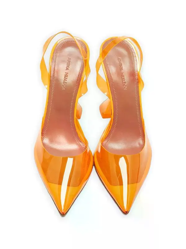 Amina Muaddi Holli Slingback Pumps - White