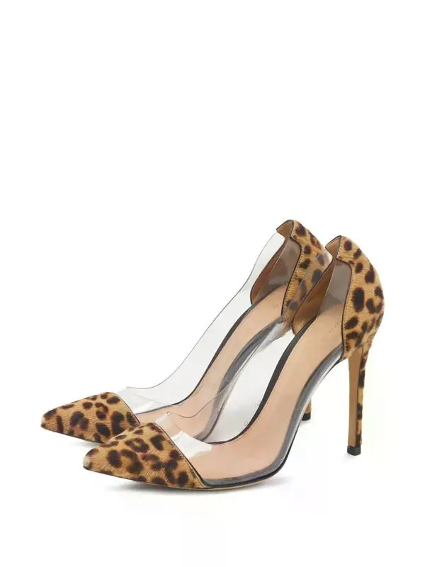 GIANVITO ROSSI Plexi Leopard-print Pumps