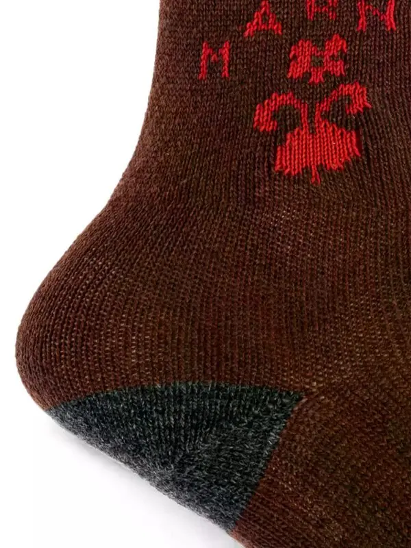 Marni Logo Intarsia Ribbed Trim Socks