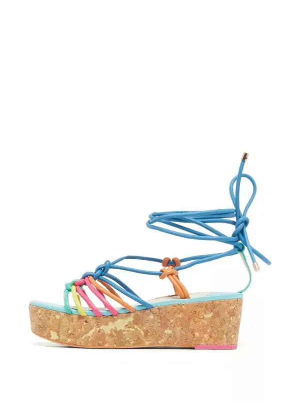 SOPHIA WEBSTER Cork Wedge Sandals - Blue