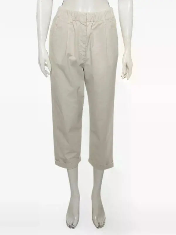 Brunello Cucinelli Cropped Pleated Trousers - Neutrals