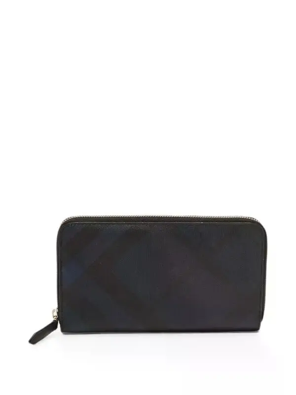 Burberry Check Zip-around Wallet - Black