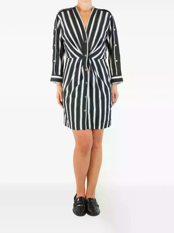 Sandro Striped V-neck Mini Dress