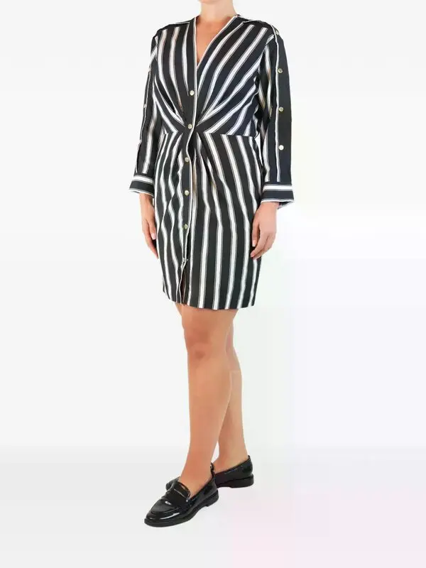 Sandro Striped V-neck Mini Dress