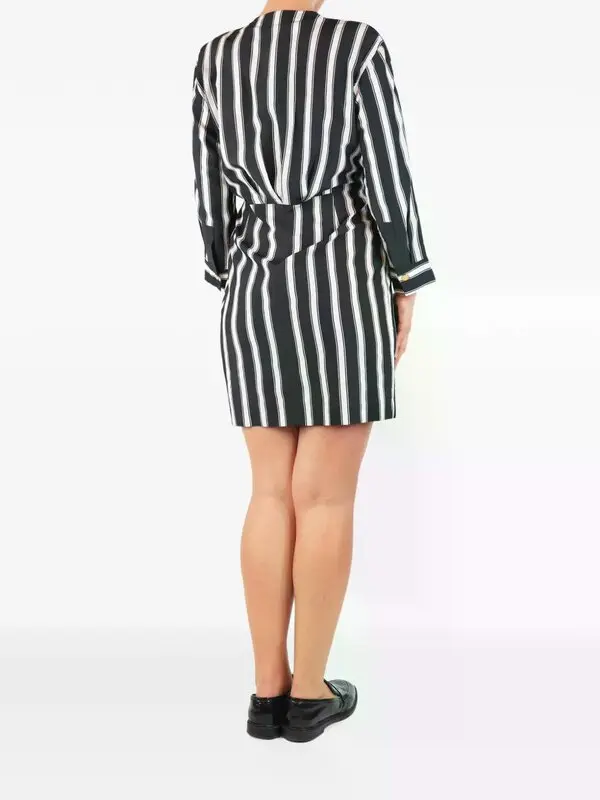 Sandro Striped V-neck Mini Dress