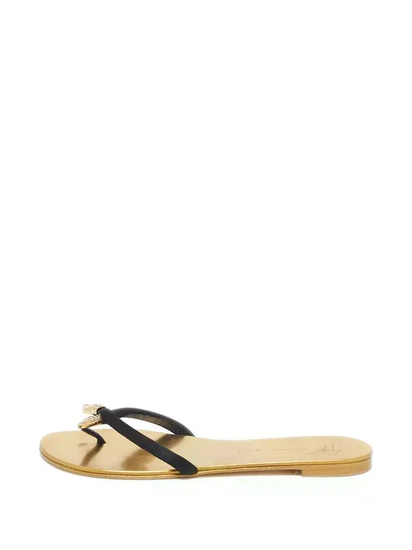 GIUSEPPE ZANOTTI Embellished Thong Sandals - Black