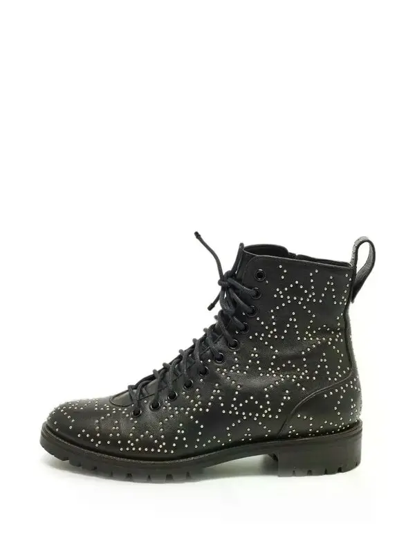 JIMMY CHOO Cruz Studded Combat Boots - Black