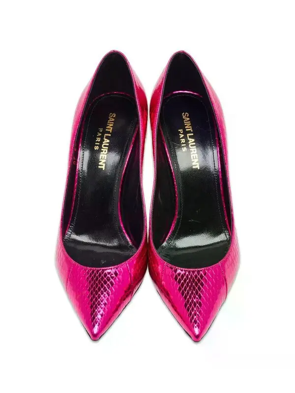 Saint Laurent Python-embossed Stiletto Pumps