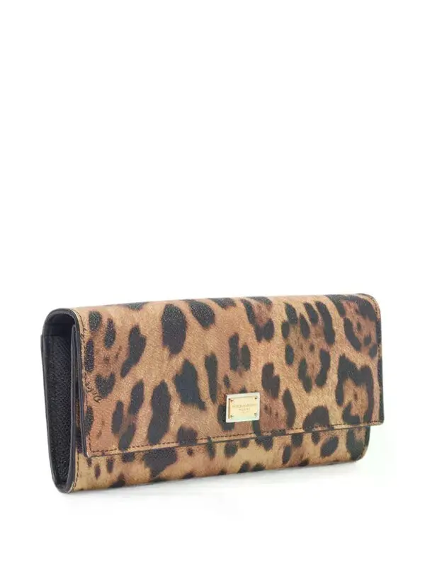 Dolce & Gabbana Leopard-print Canvas Continental Wallet