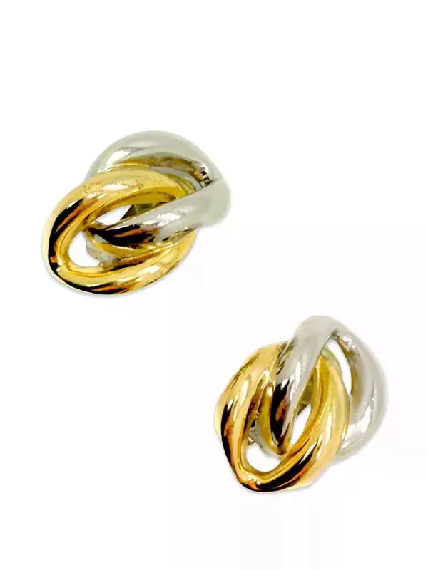 Dior 1980s -tone Mixed Metals Knot Earrings