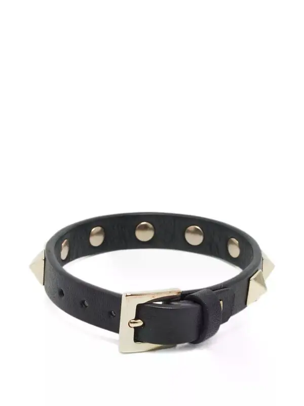 Valentino Garavani Rockstud Leather Bracelet - Black