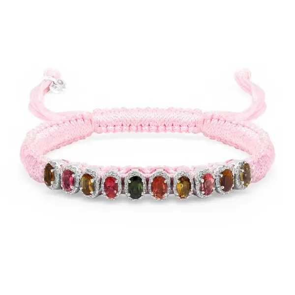 CARAVAN OF STONES Mini Lisse Bracelet With Diamonds And Multi-stone Gemstones - Pink