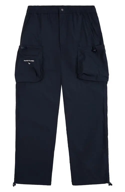 PAPER PLANES Straight Leg Cargo Pants - Navy