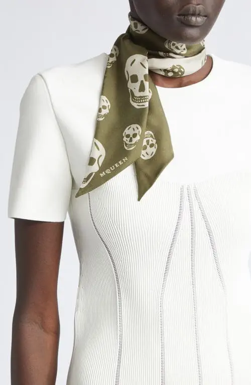 Alexander McQueen Skinny Silk Twill Scarf