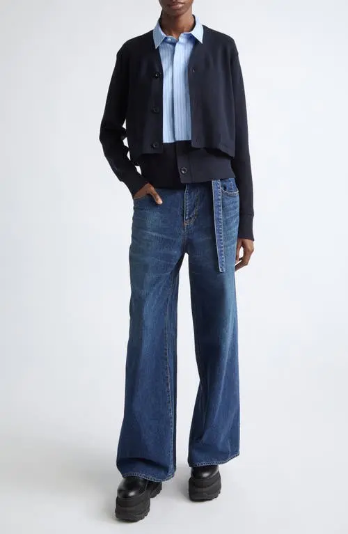 Sacai Wide Leg Self-belt Jeans