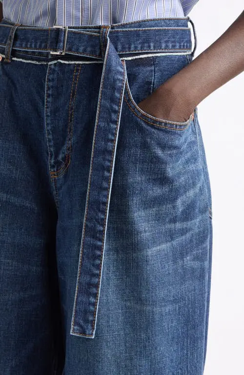 Sacai Wide Leg Self-belt Jeans