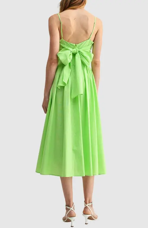 ALL IN FAVOR Midi Dress With Back Bow