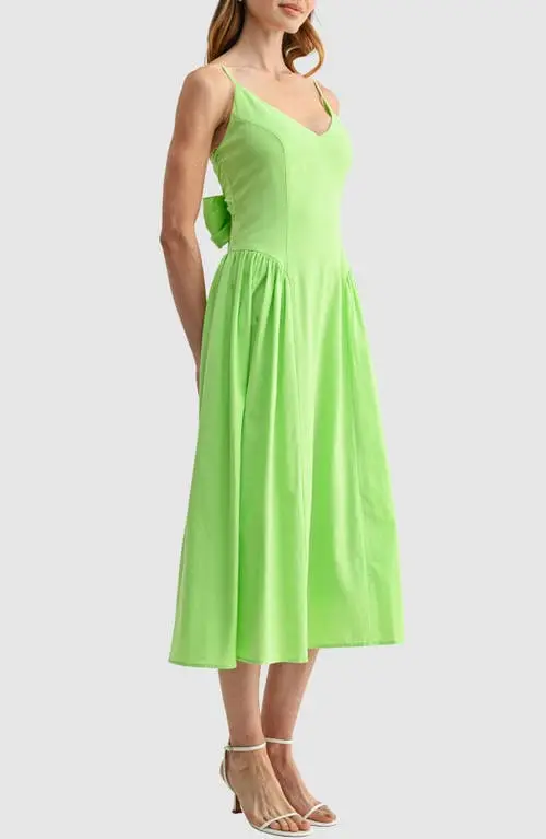 ALL IN FAVOR Midi Dress With Back Bow