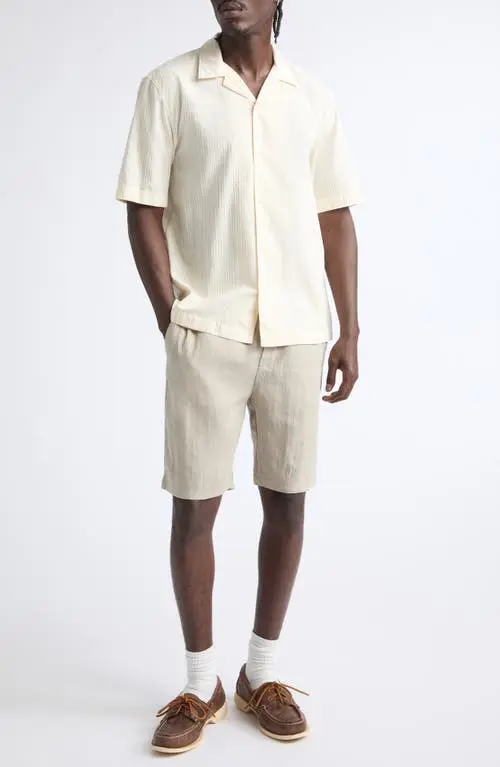 Sunspel Textured Stripe Camp Shirt