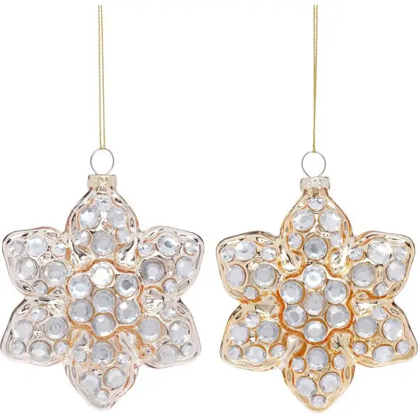 MARK ROBERTS Crystal Star Flower Ornament