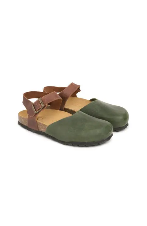 CELTIC & CO. Closed Toe Leather Sandal With Adjustable Ankle Strap