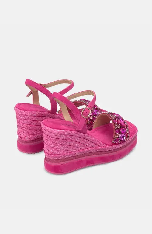 ALMA EN PENA Embellished Platform Wedge Sandals