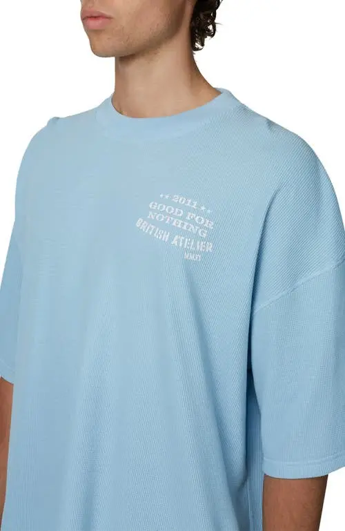 GOOD FOR NOTHING Boxy-fit Stamp T-shirt - Blue