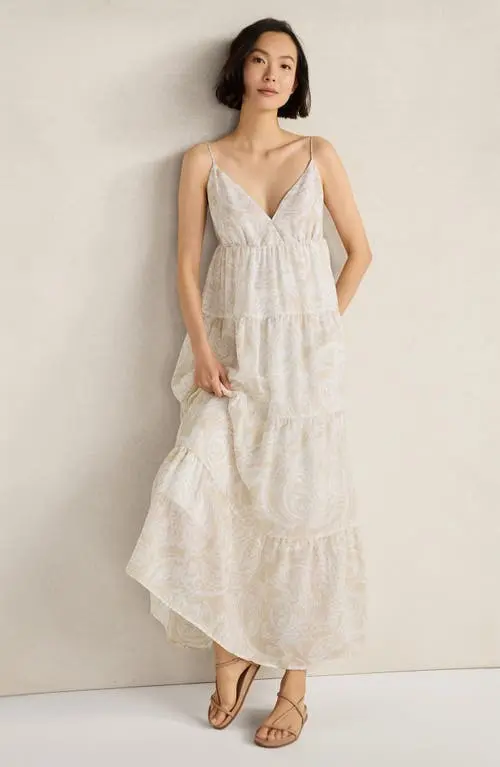 HAVEN WELL WITHIN Ramie Blend Paisley Tiered Maxi Dress - Assorted Brights