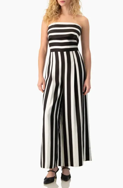 IVONNE High-contrast Stripe Strapless Formal Maxi Gown