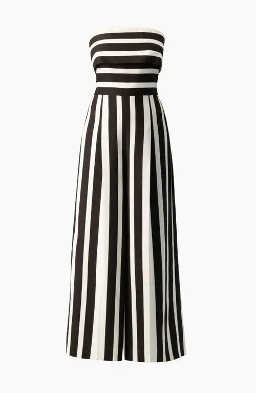 IVONNE High-contrast Stripe Strapless Formal Maxi Gown