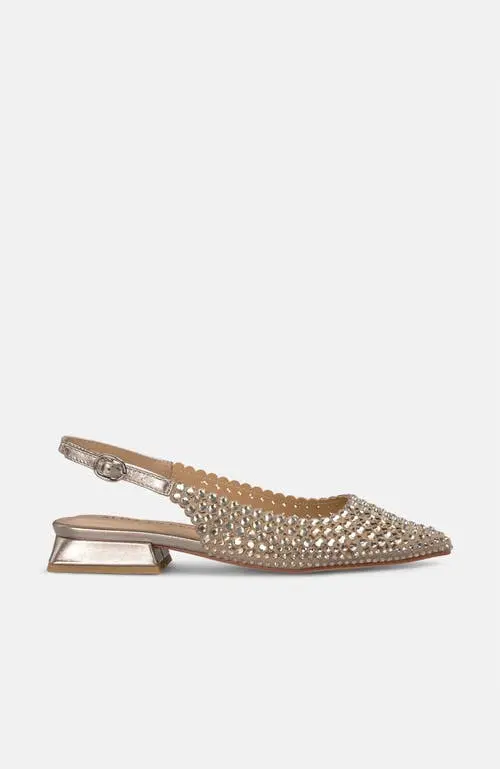 ALMA EN PENA Embellished Pointed Toe Flat Shoes With Buckle Fastening - Metallic Rust/copper