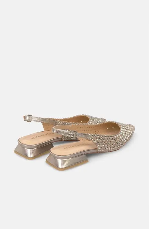 ALMA EN PENA Embellished Pointed Toe Flat Shoes With Buckle Fastening - Metallic Rust/copper