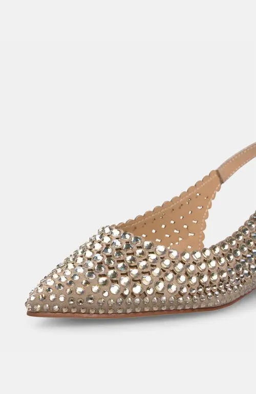 ALMA EN PENA Embellished Pointed Toe Flat Shoes With Buckle Fastening - Metallic Rust/copper