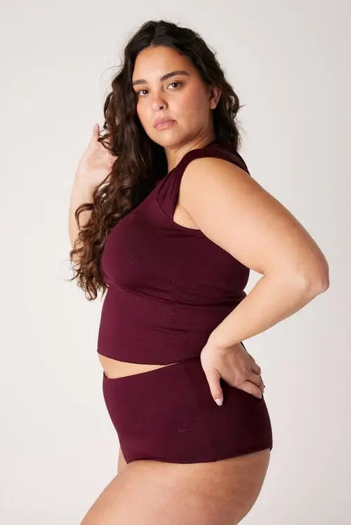 LONDRE BODYWEAR The Short Sleeve Surf Top - Dark Cherry