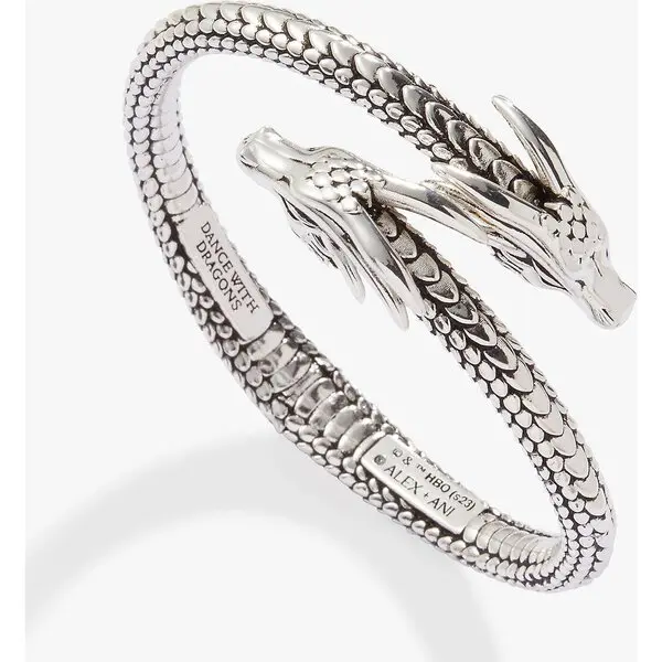 ALEX AND ANI House Of The Dragon "dance With Dragons" Cuff Bracelet - Silver