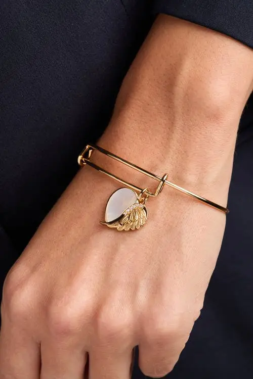 ALEX AND ANI Wings Of Protection" Heart Charm Bangle Bracelet